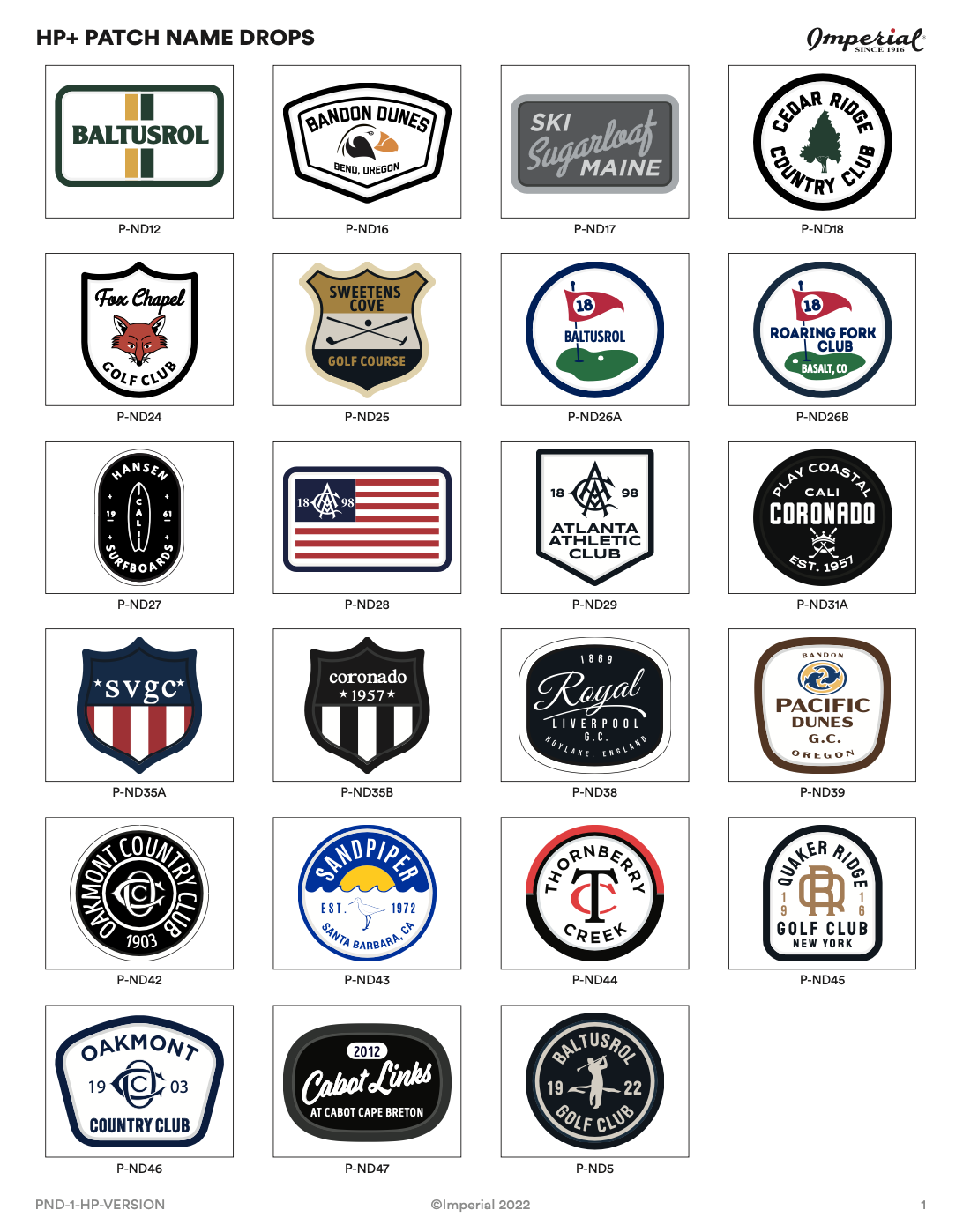 Imperial - HP Patch Drop - Charley Kiel is a Golf Rep for several ...